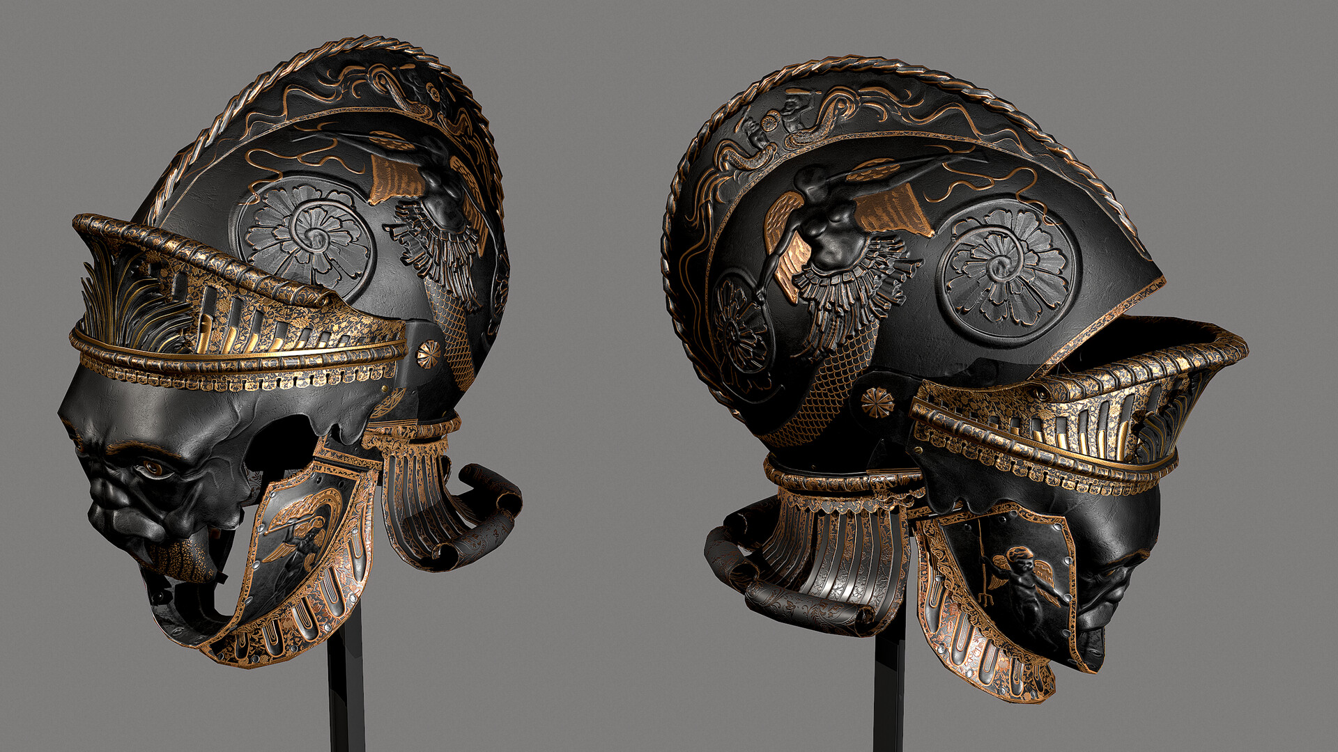 Burgonet of Holy Roman Emperor Charles V produced by Filippo Negroli, a ...