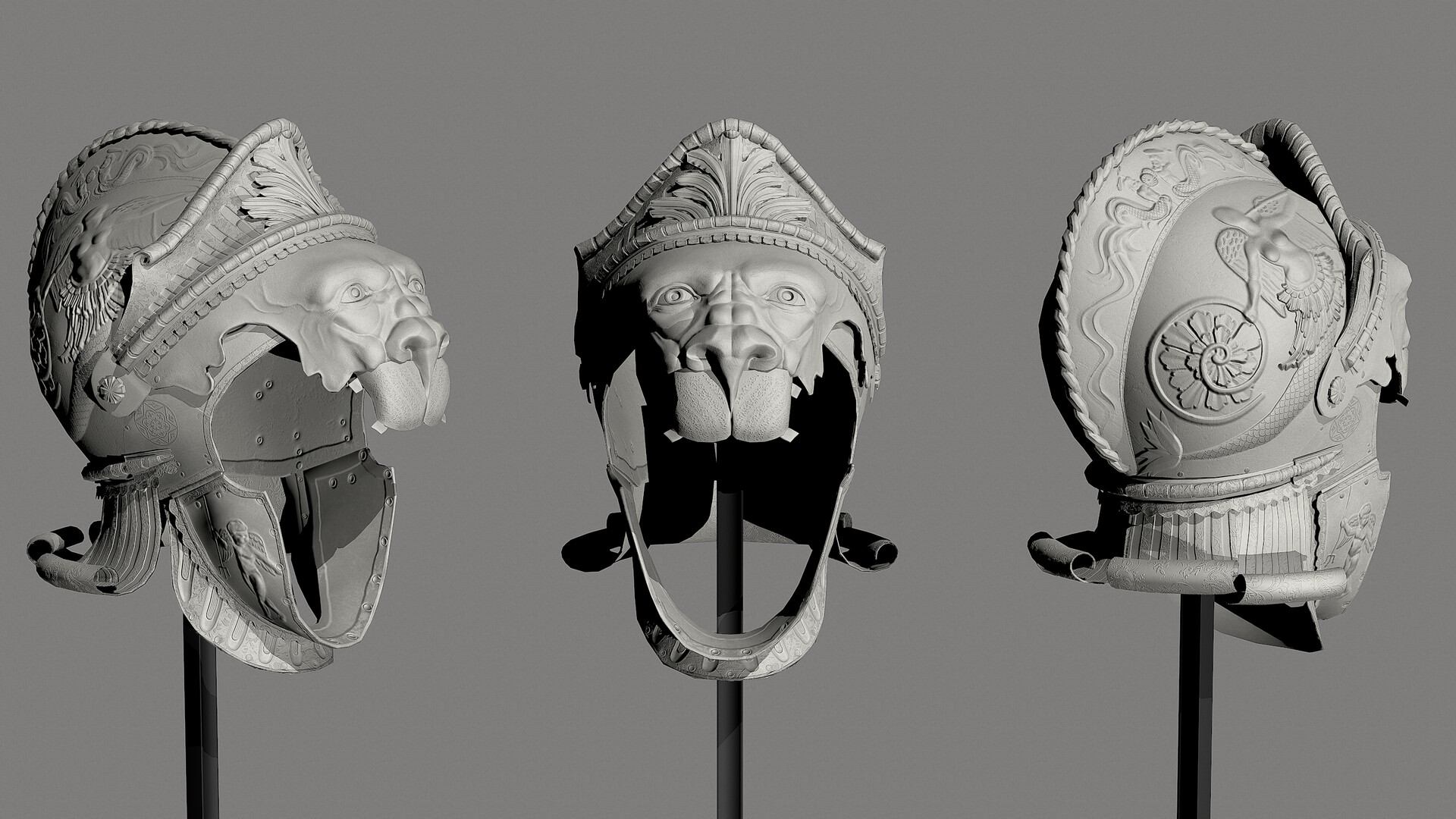 Nicholas Sussmilch Portfolio - Nemean Lion Helmet - Filippo Negroli