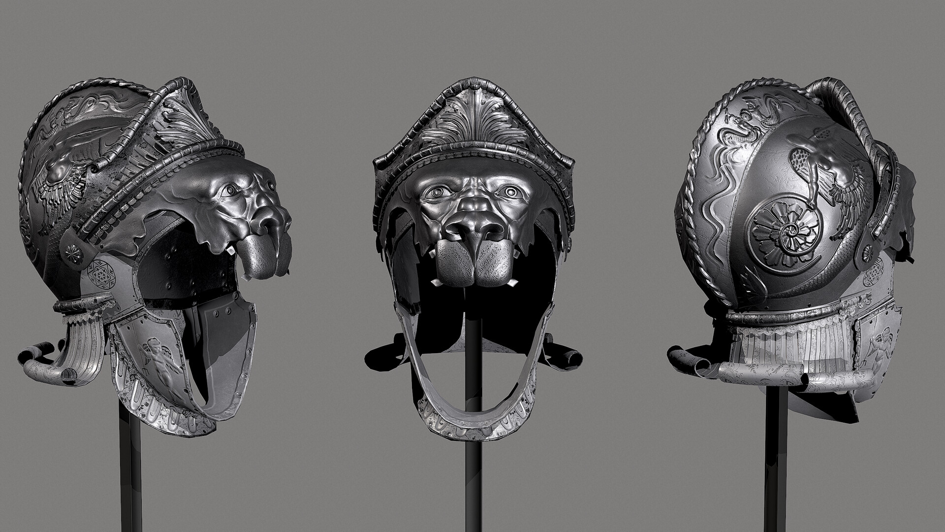 Nicholas Sussmilch Portfolio - Nemean Lion Helmet - Filippo Negroli