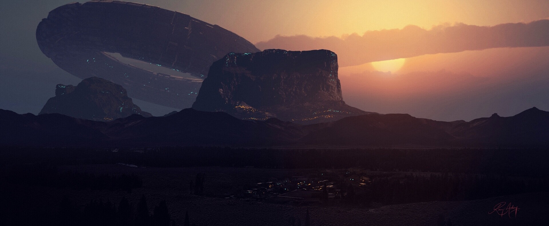 ArtStation - Digital Matte Painting ‘Unidentified Flying Object’.