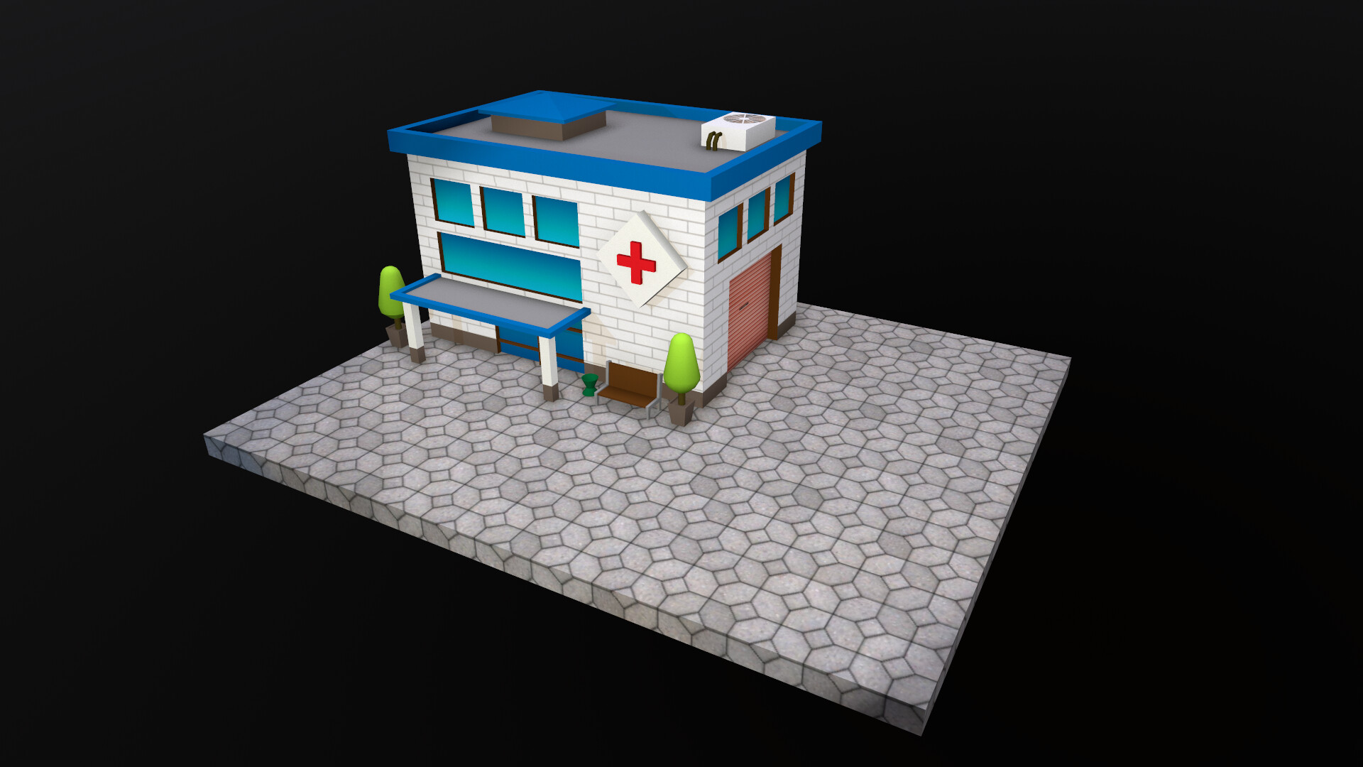 ArtStation - Low poly hospital