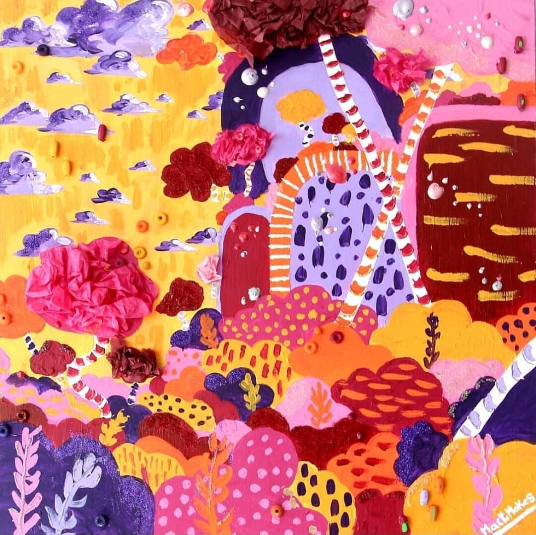 ArtStation - Pretty In Pink! - Acrylic and Mixed Media Series