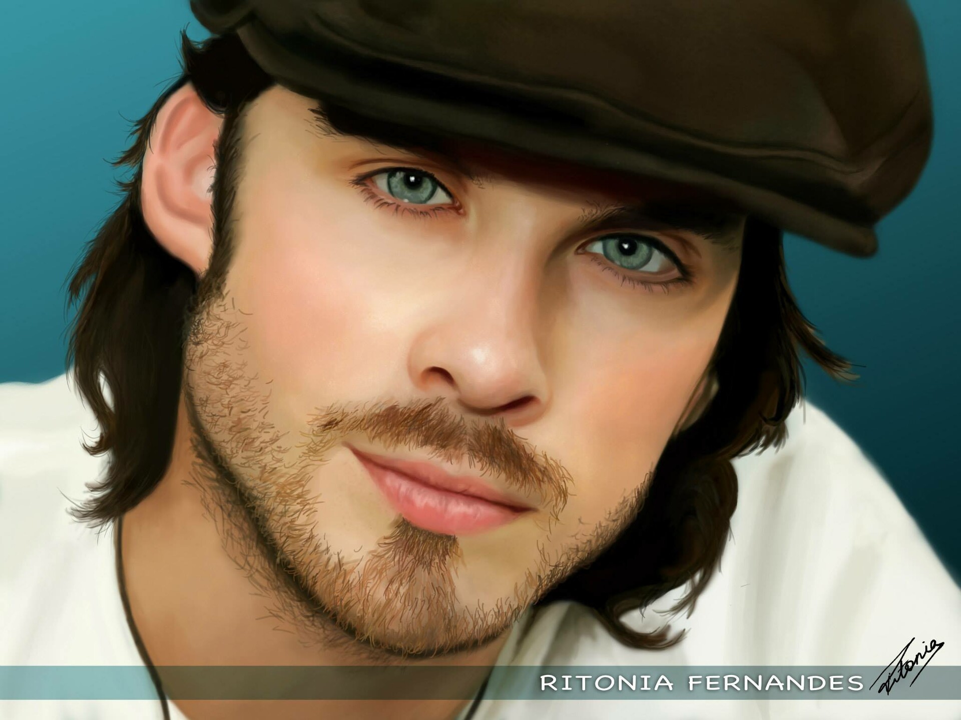 ArtStation - Behind Blue Eyes - Ian Somerhalder Fan Art