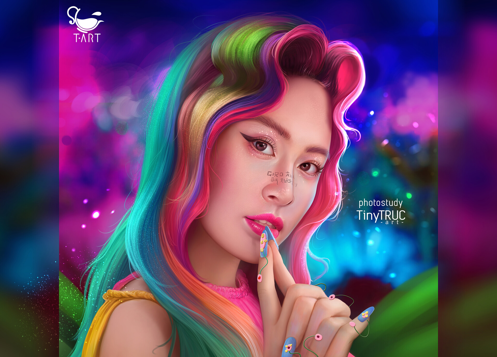 ArtStation - Hoang Thuy Linh singer - Fanart portrait