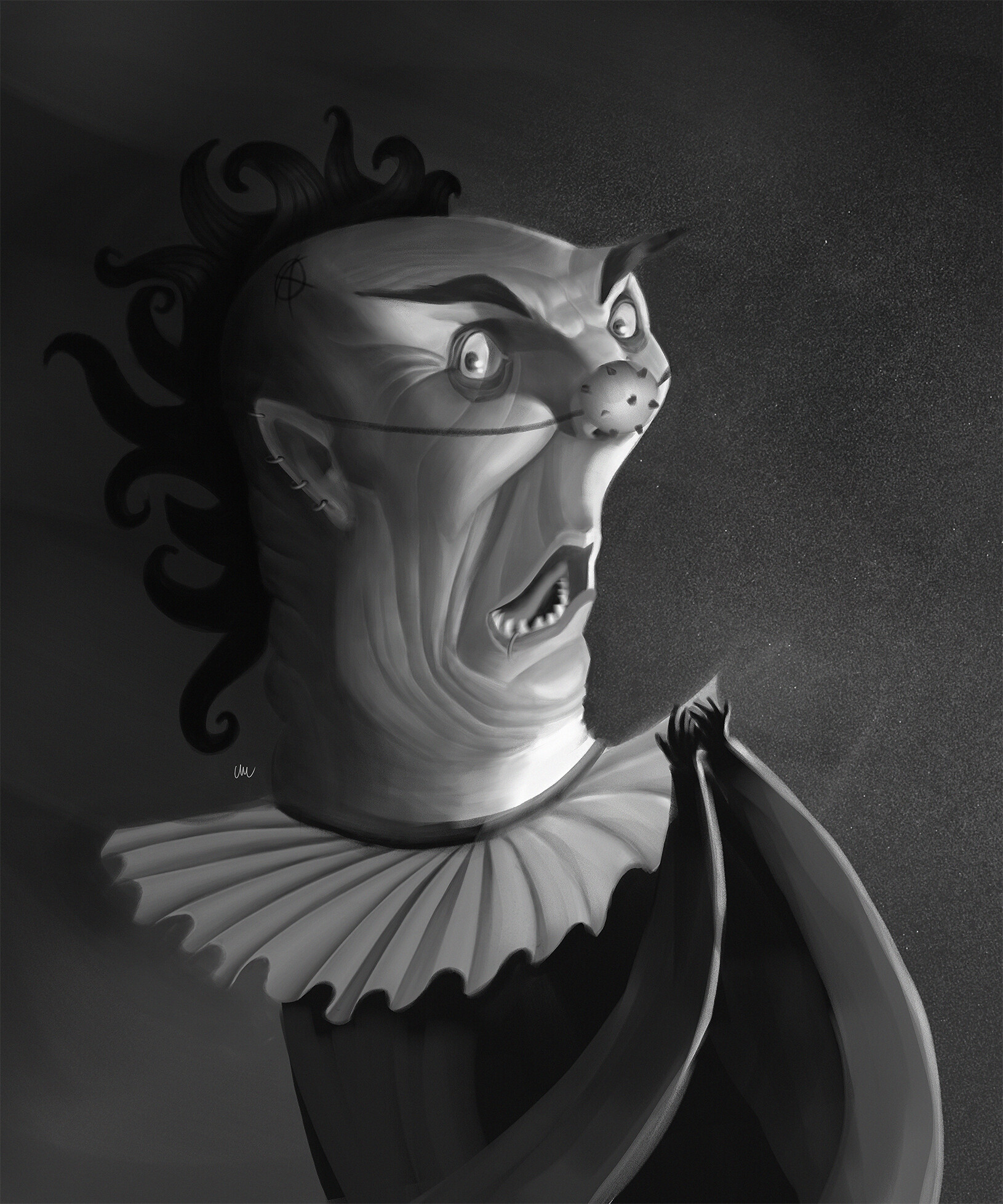 ArtStation - screaming punk clown character