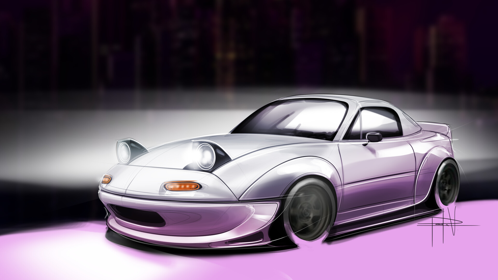 ArtStation - Mazda Miata Widebody Design Sketch