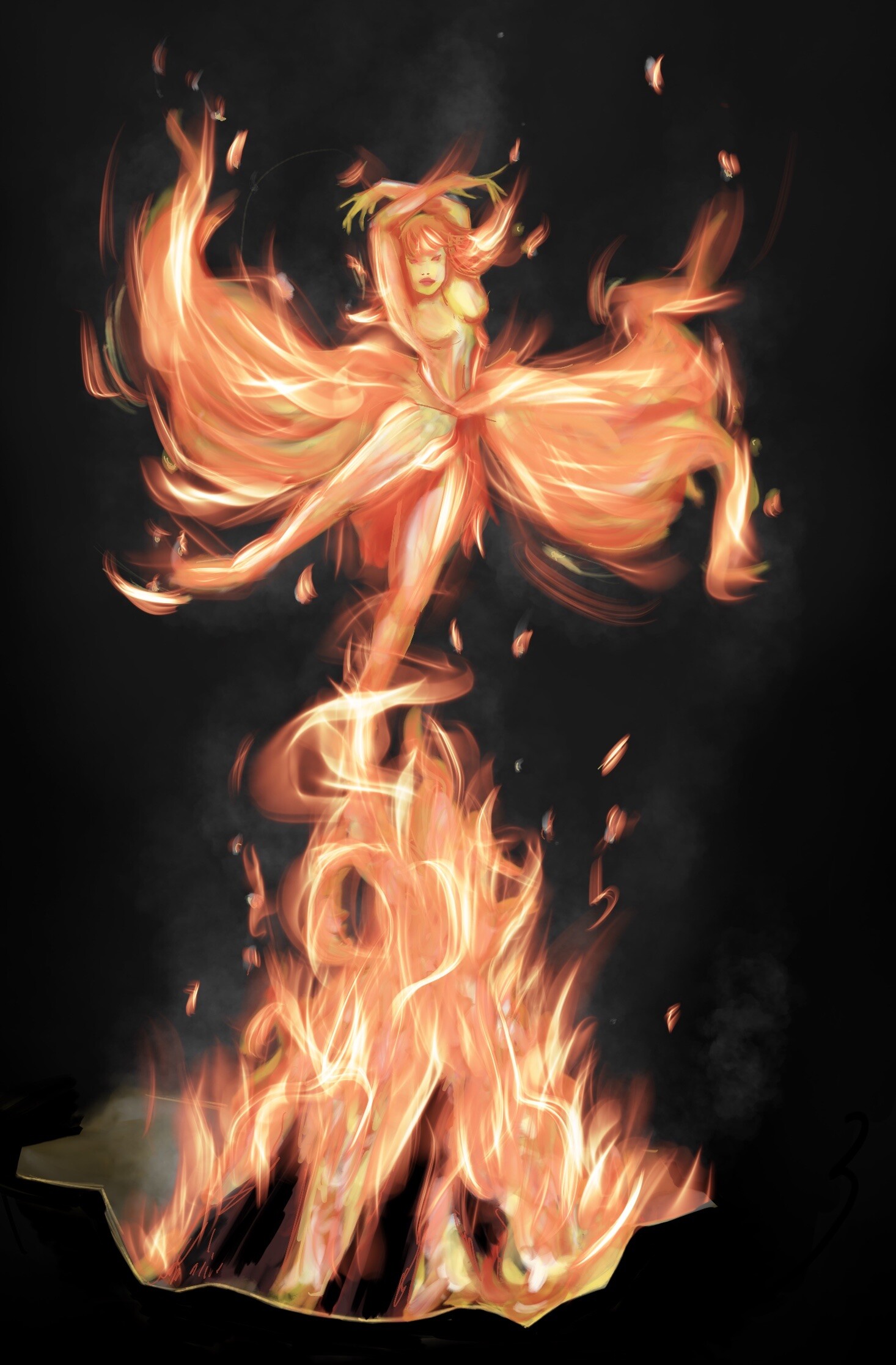 ArtStation - Dancing fire elemental
