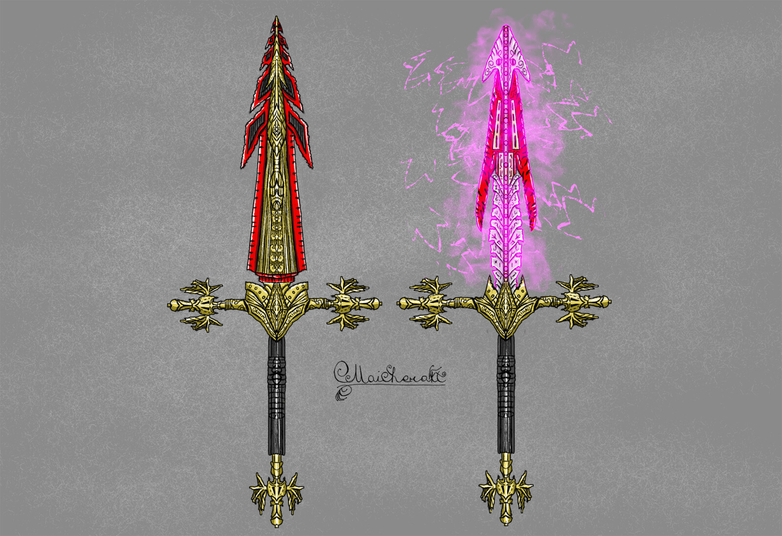 Michele D'Agostino - Set of Double Sword - Concept art