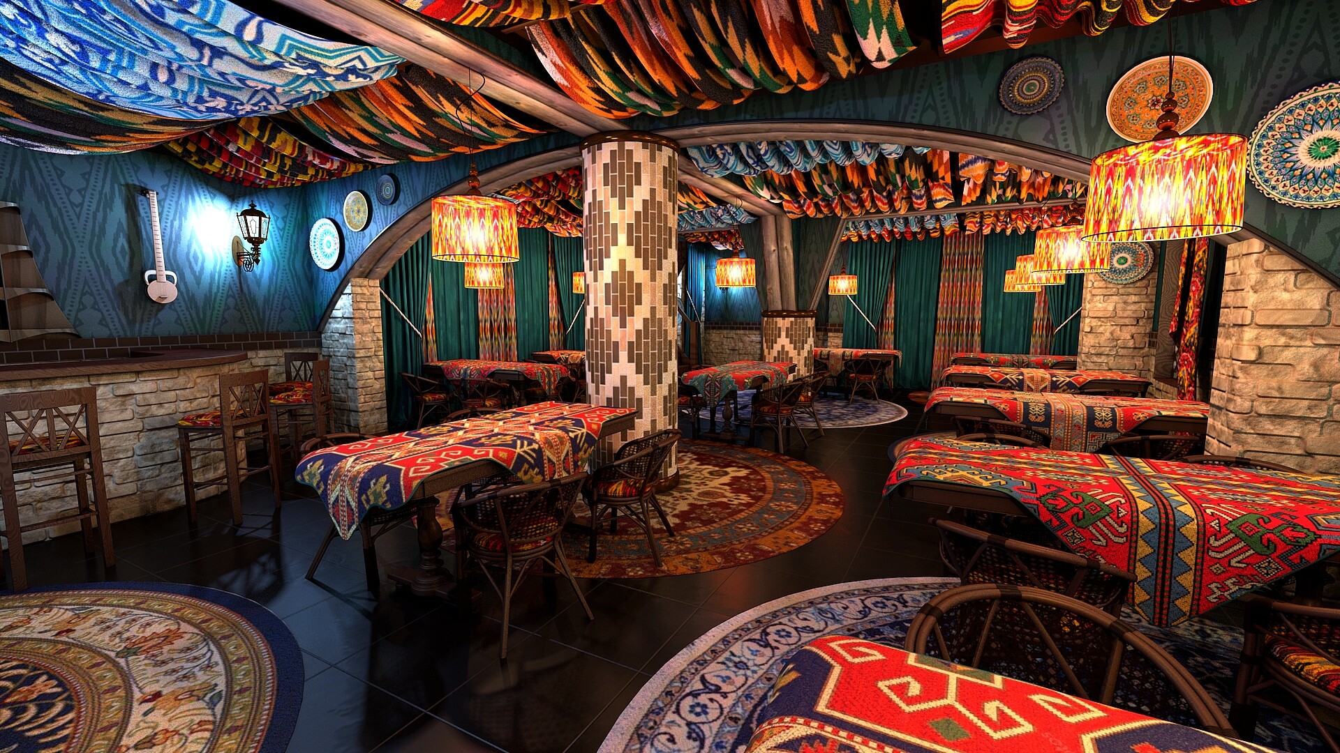 ArtStation - Uzbek restaurant visualization