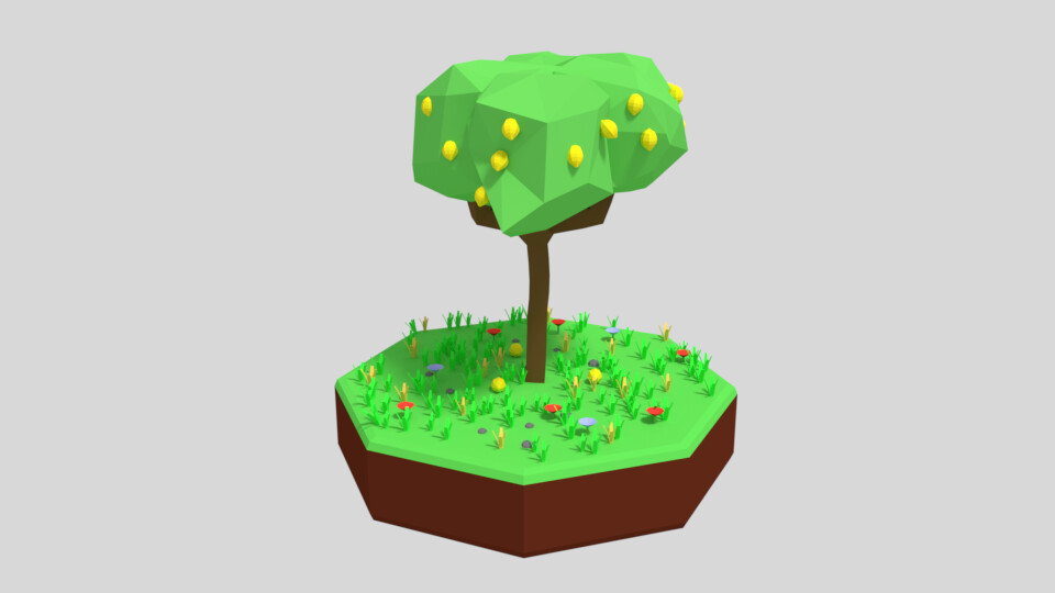 chroma 3D - Low Poly Lemon Tree