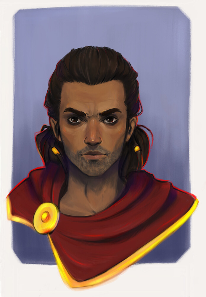 ArtStation - Alexios from Assassin`s Creed neon fan art