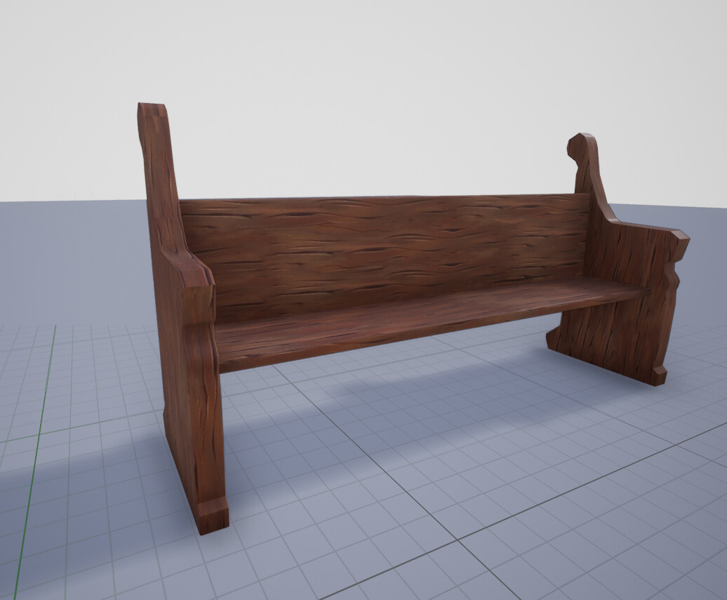 ArtStation - Wooden Church Pew