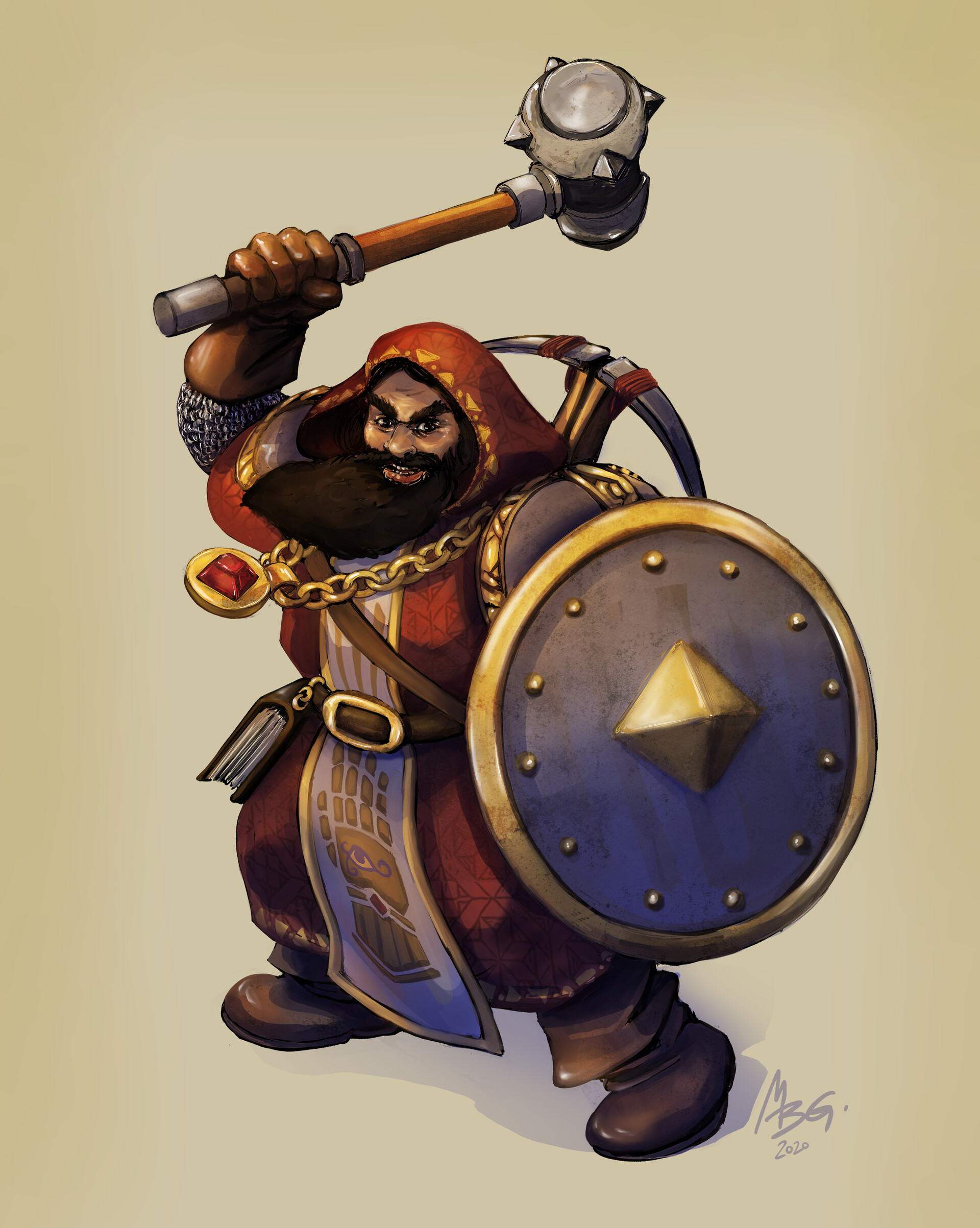 ArtStation - "Regmar Lightshield", Dwarf Cleric (D&D)