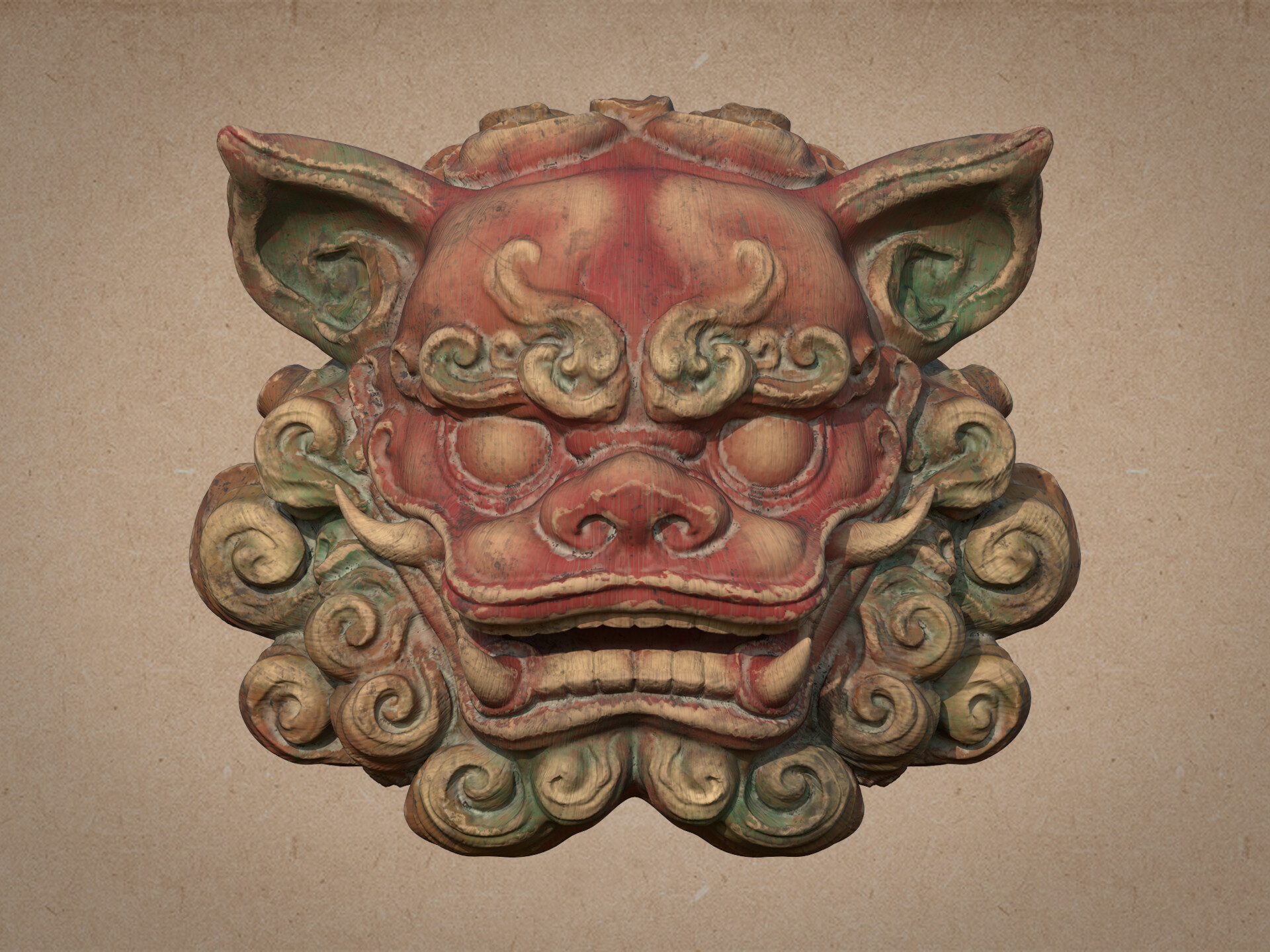 ArtStation - Chinese lion mask
