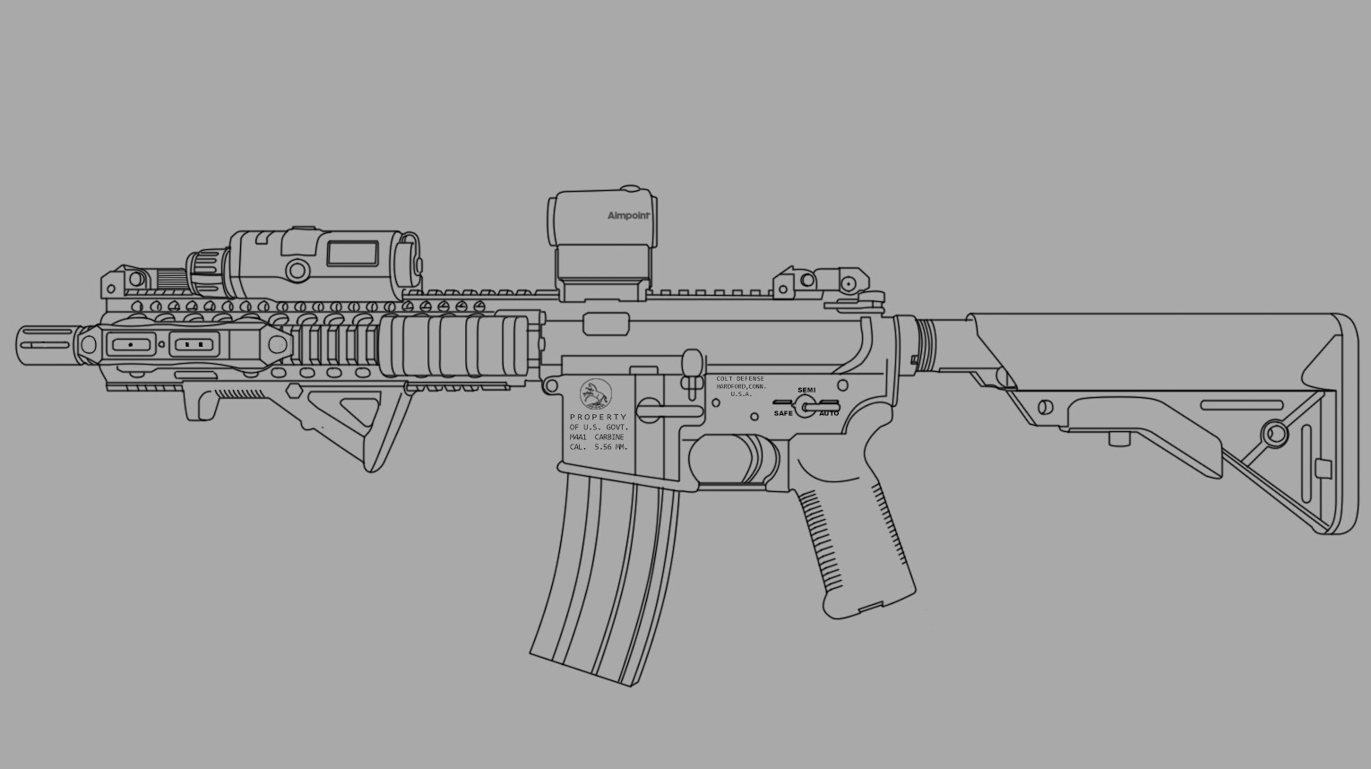 m4a1 drawing