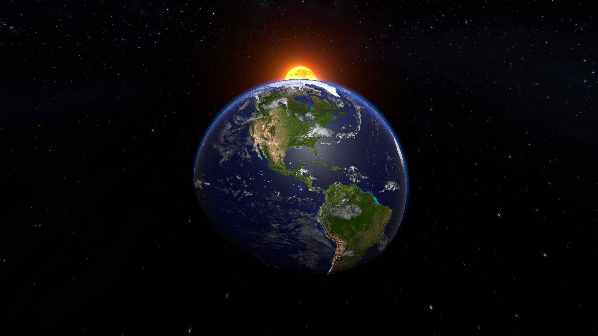 ArtStation - Sunrise behind the earth