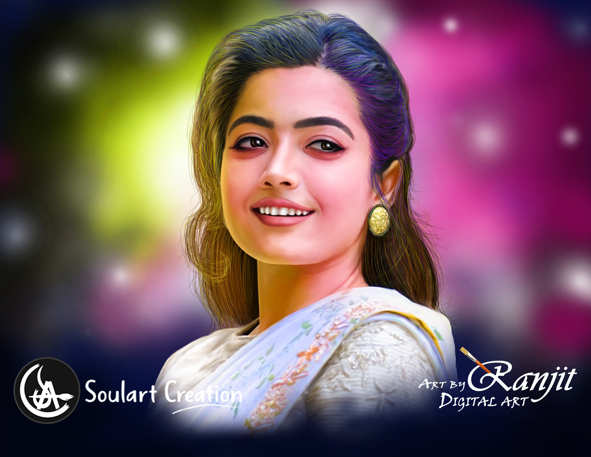 ArtStation - My digital art of Rashmika_Mandanna