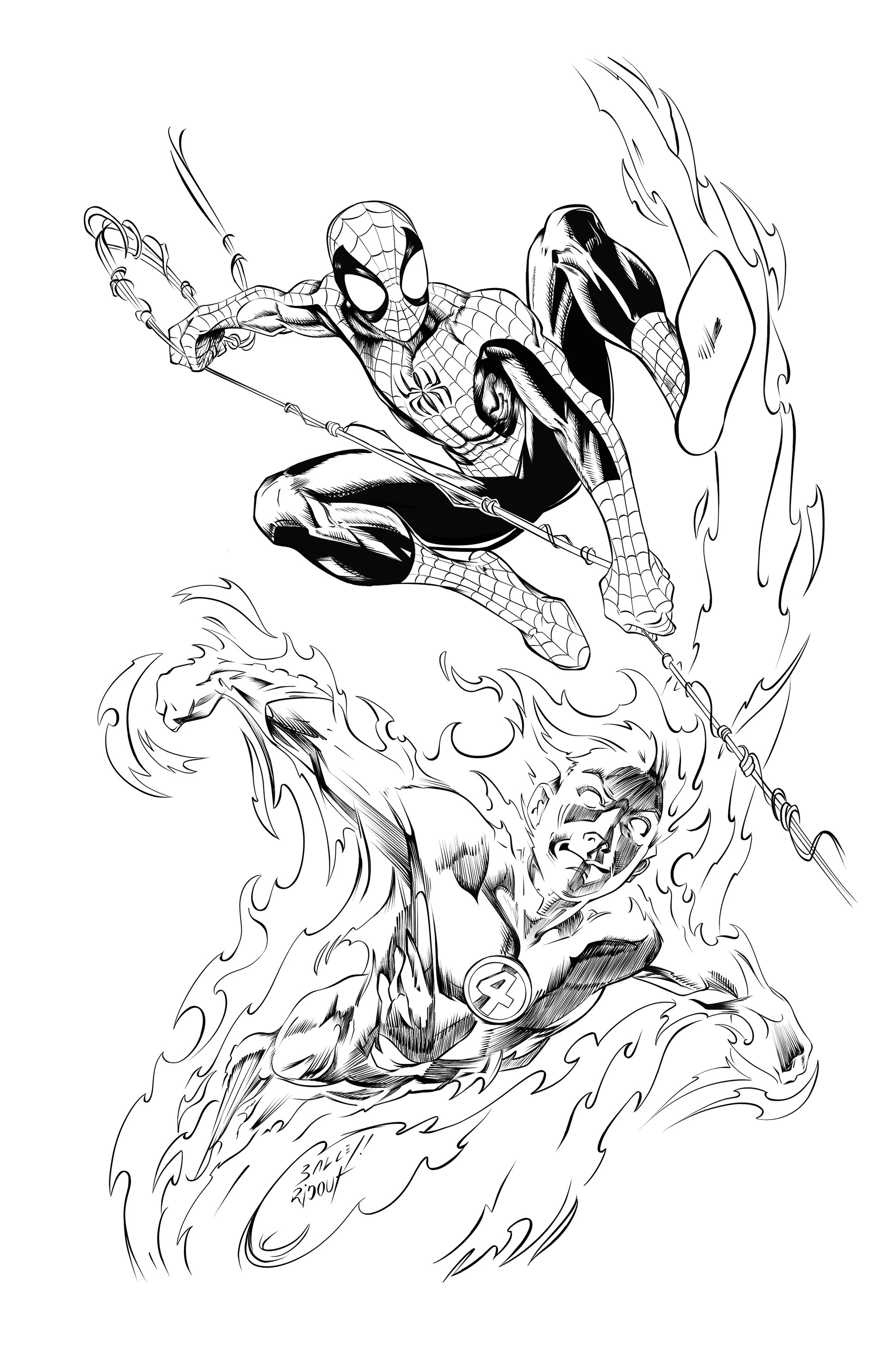 the human torch coloring page