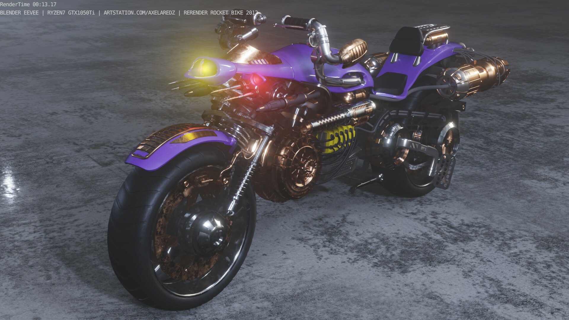 ArtStation - Rerender rocket bike 2012 in Blender Eevee