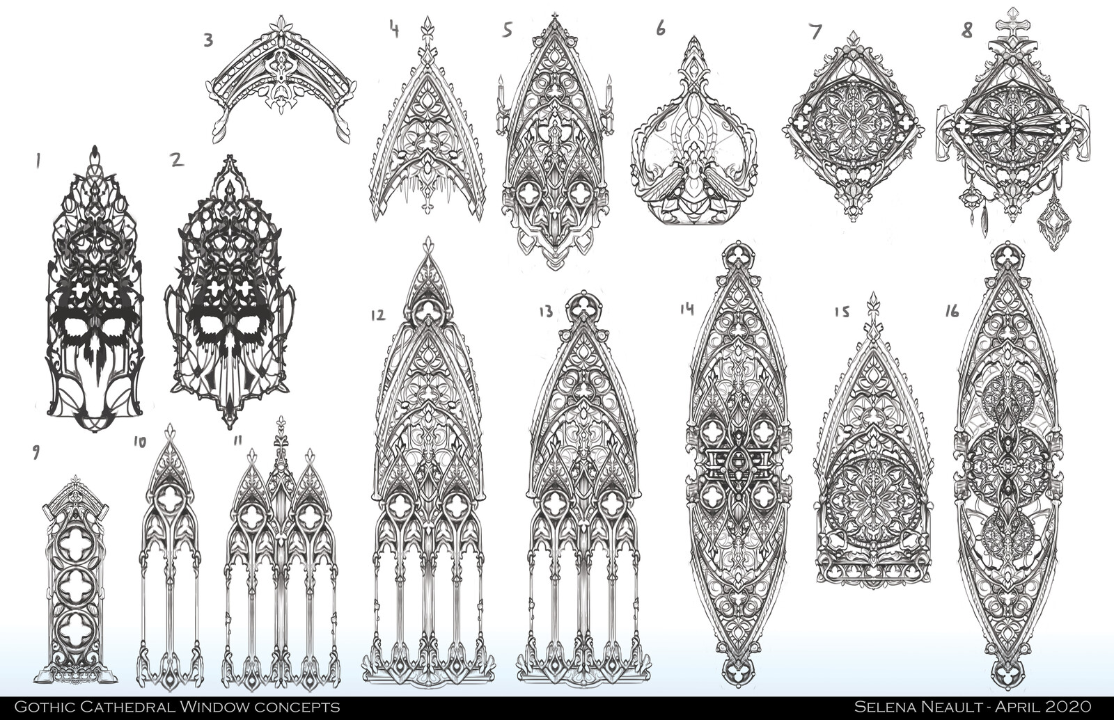 gothic cathedral window drawing