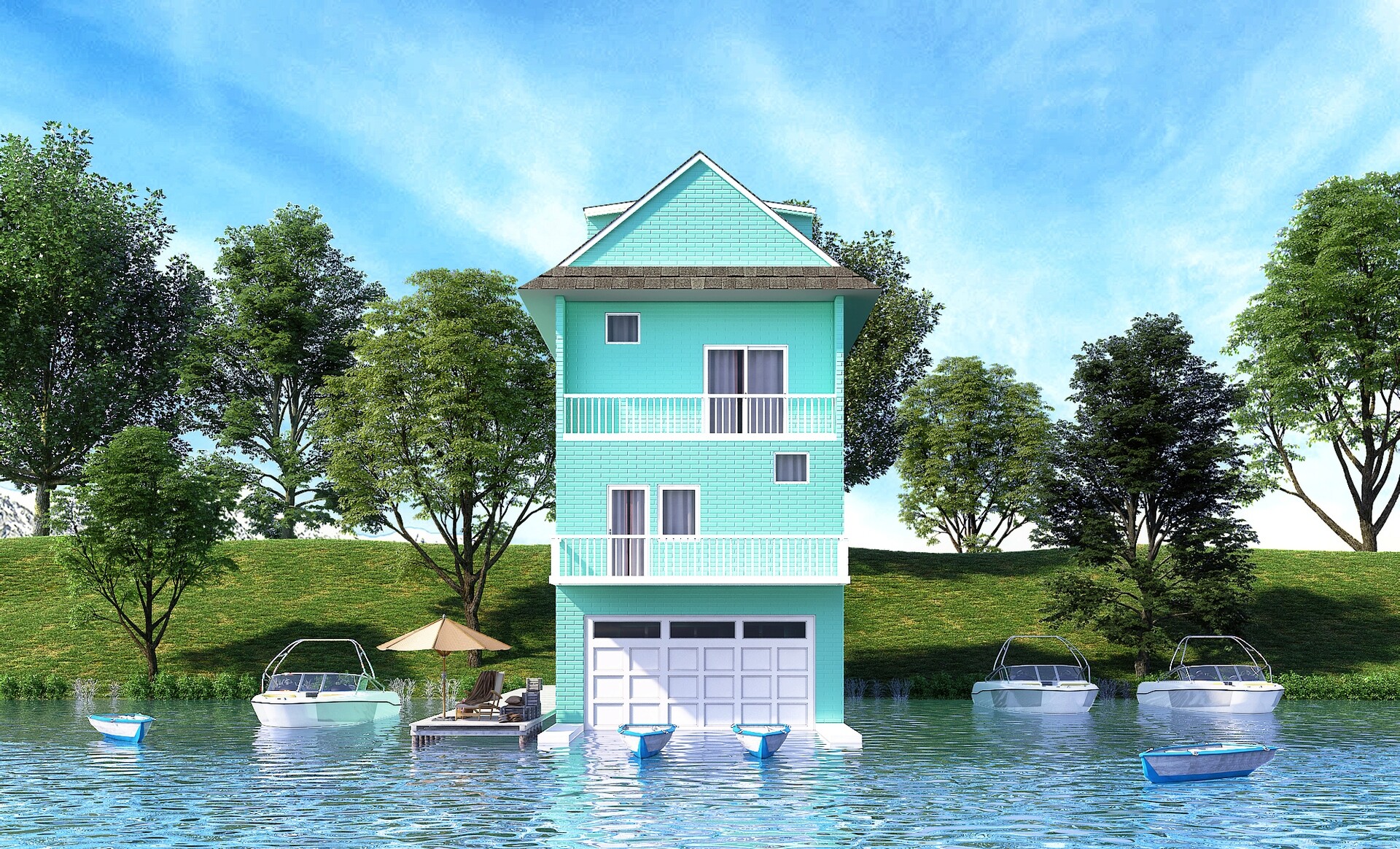 ArtStation - Lake house - US exterior