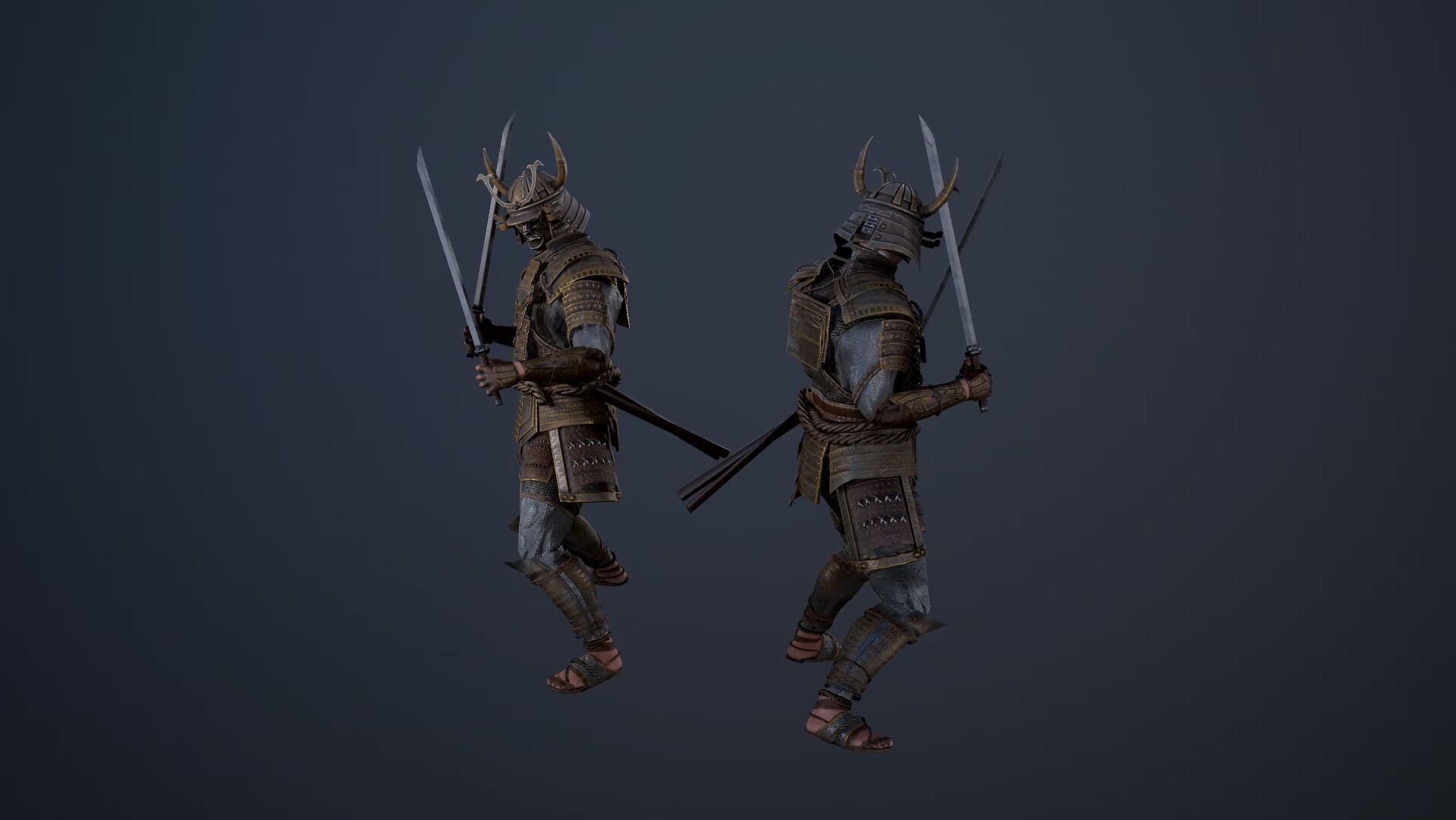 "SDKwarrior" - Samurai Boss Low-poly 3D model