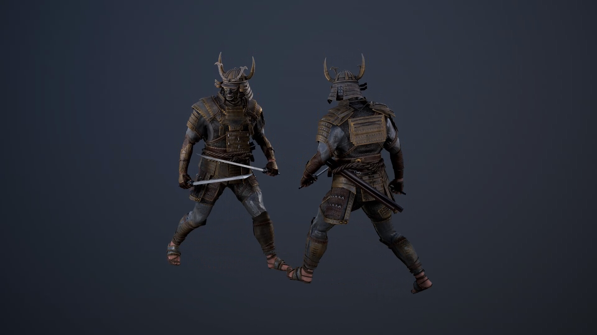 "SDKwarrior" - Samurai Boss Low-poly 3D model