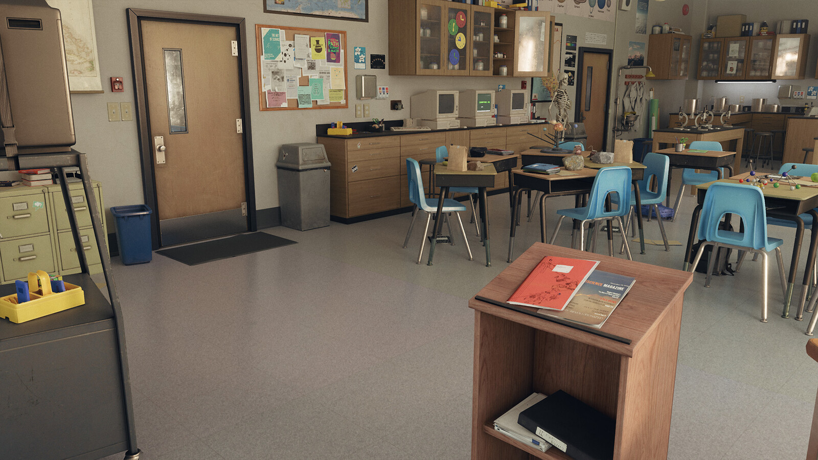Dekogon Studios - 90's Highschool Science Classroom - Day Theme (UE4)