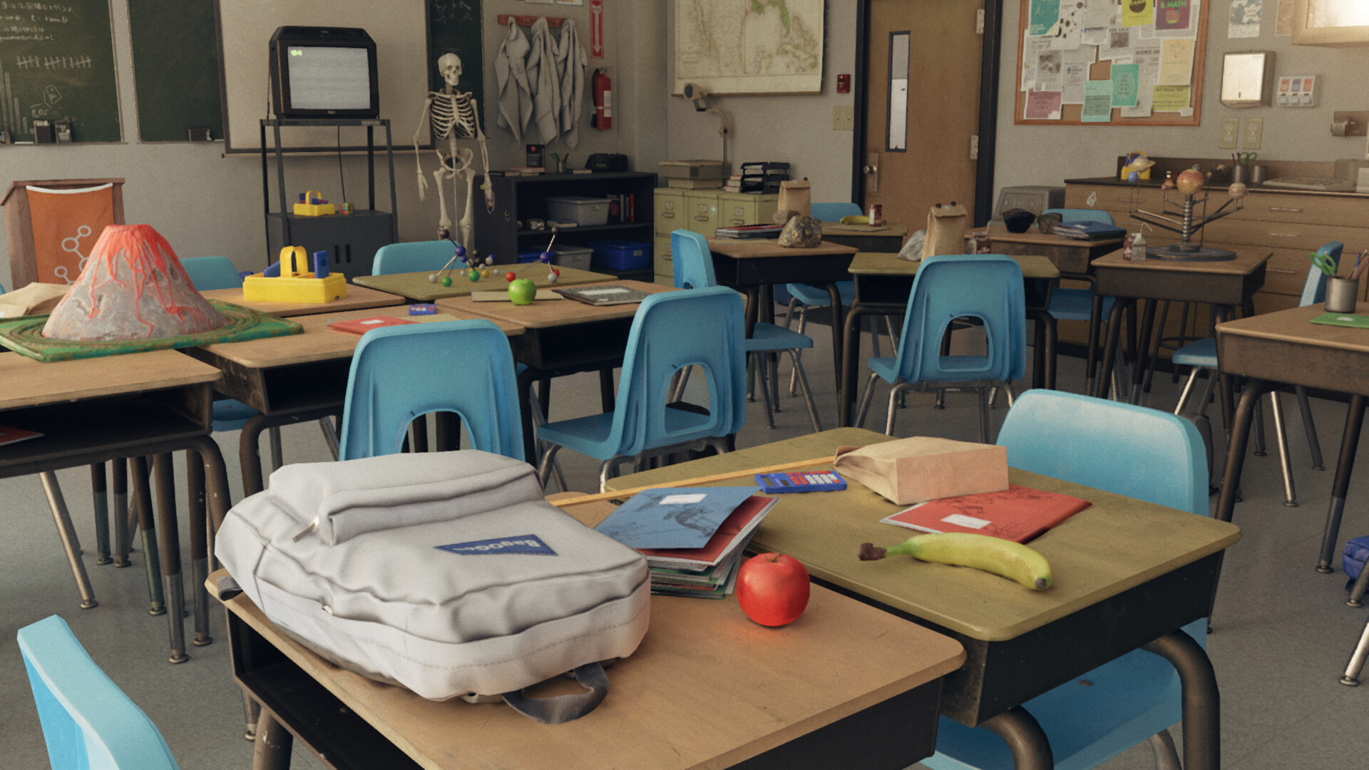 Dekogon Studios - 90's Highschool Science Classroom - Day Theme (UE4)