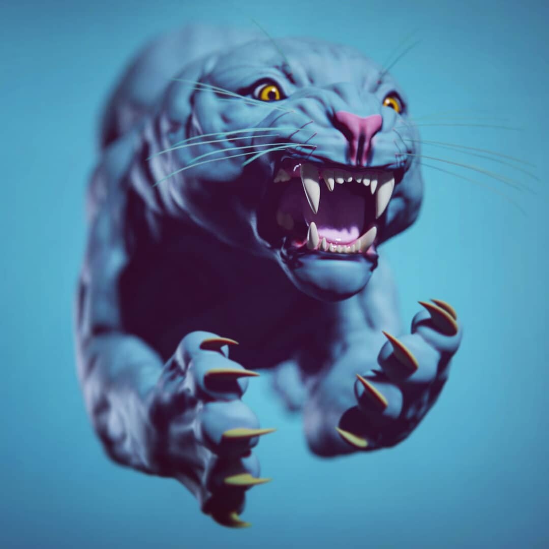 ArtStation - Blue cat wip