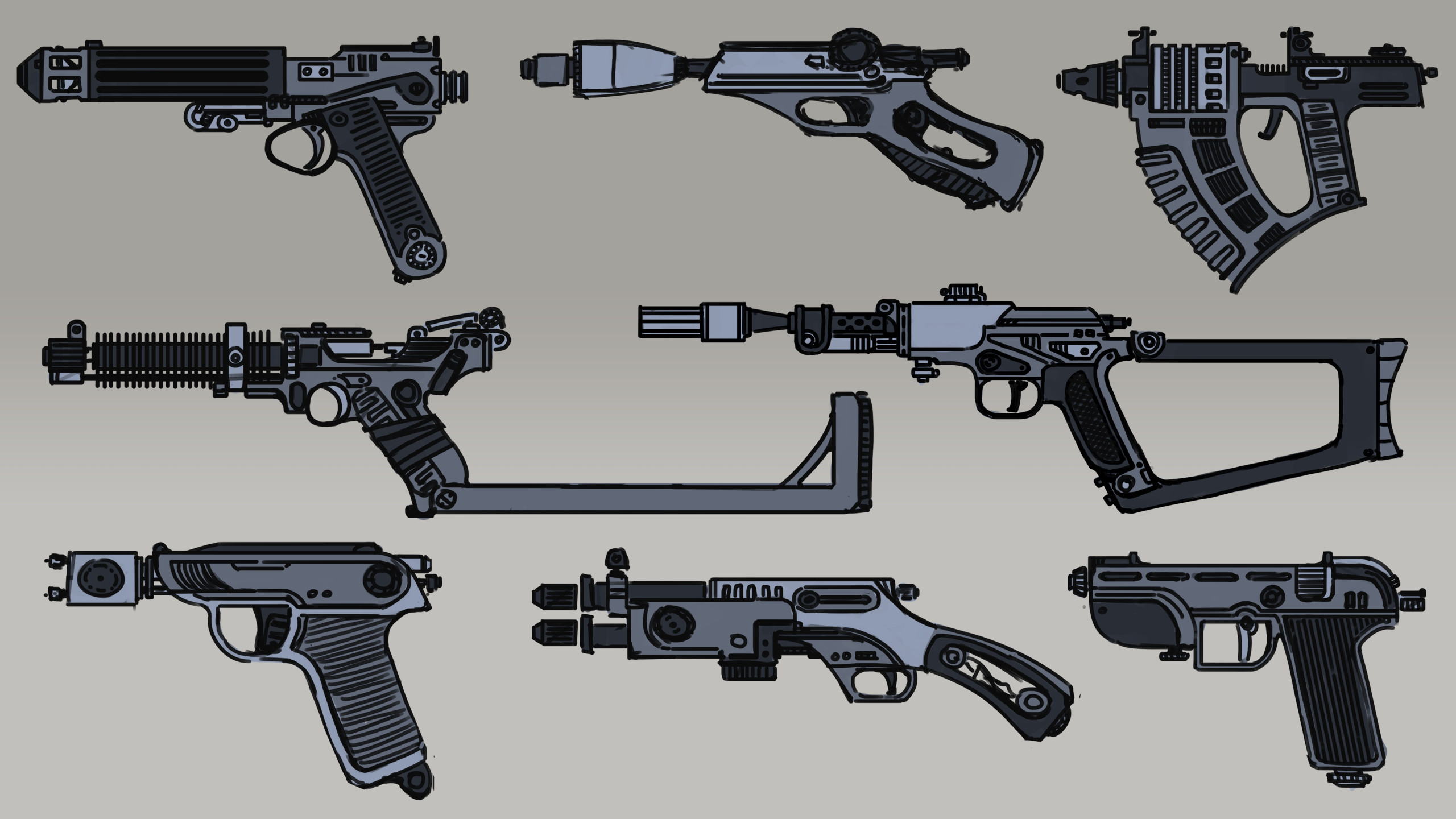 Dominic Littler - Star Wars fan art: Blasters