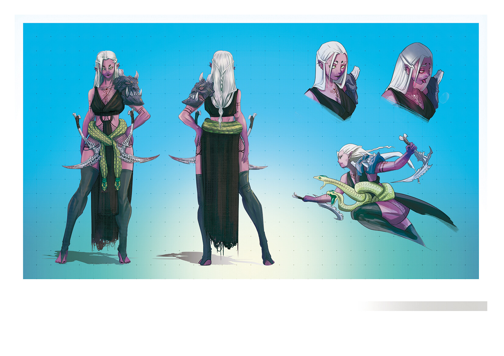 ArtStation - Dark Elf _modelsheet concept 2_