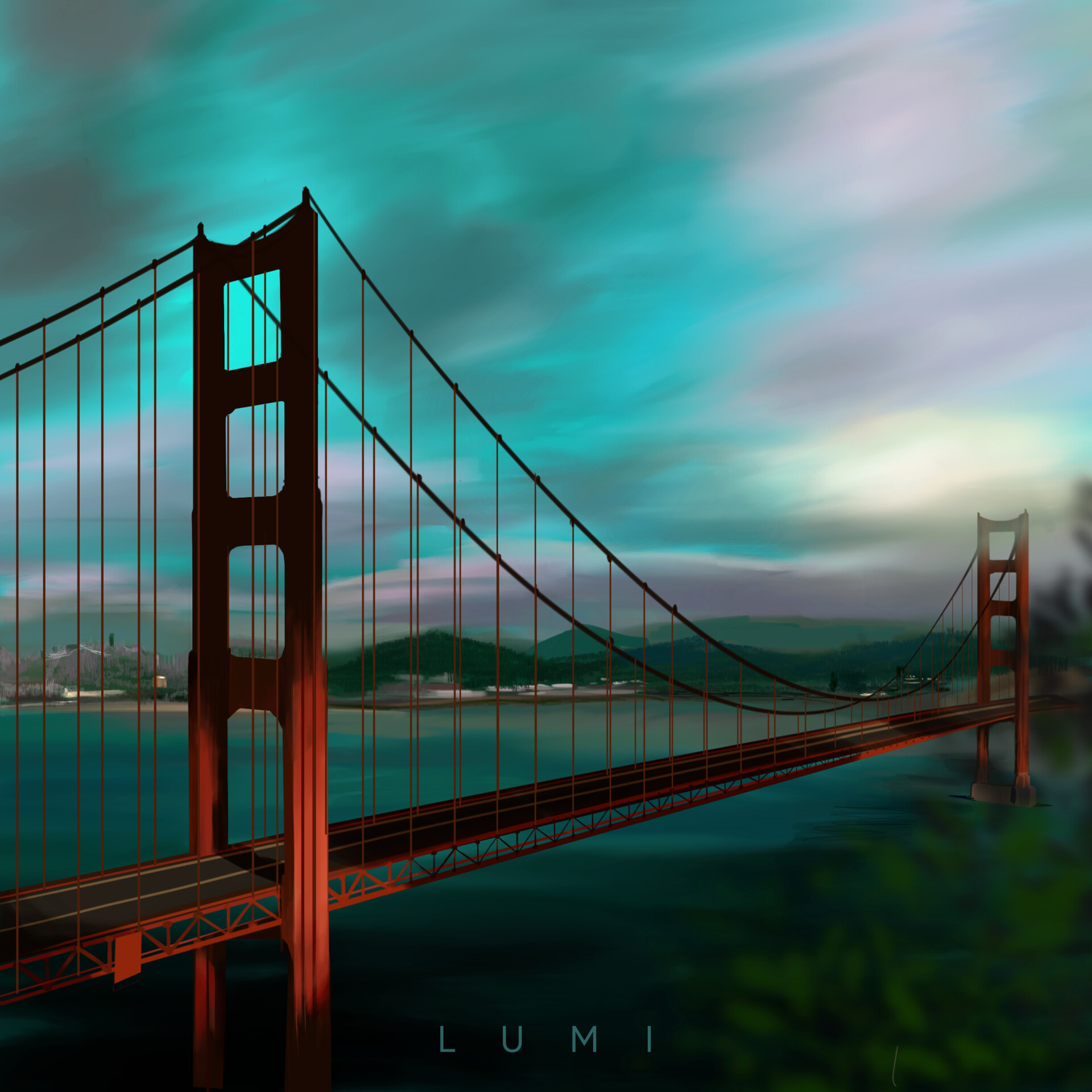ArtStation - Golden gate bridge landscape