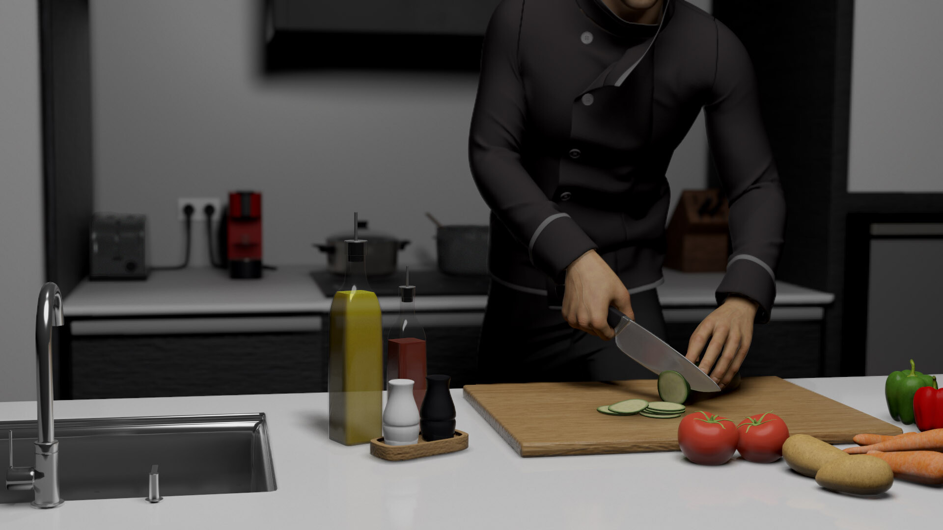 ArtStation - Cooking man kitchen