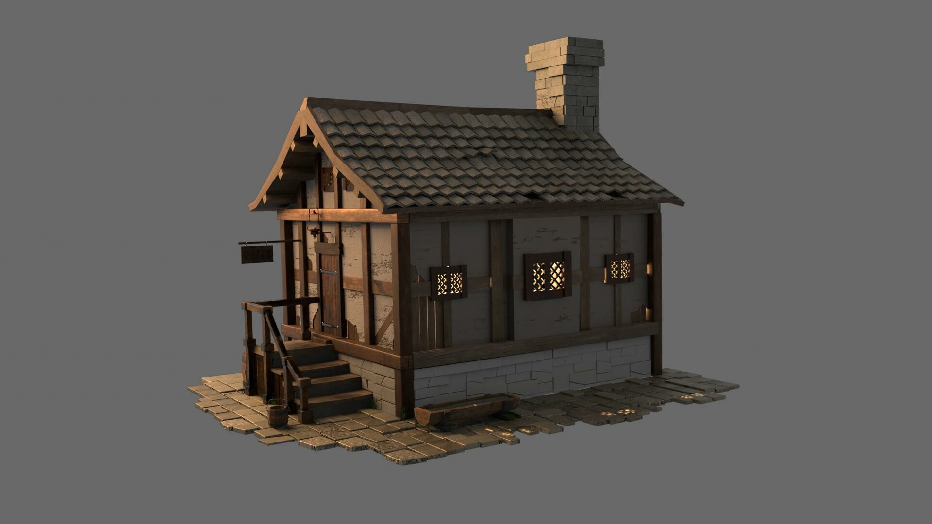 ArtStation - Forest cabin