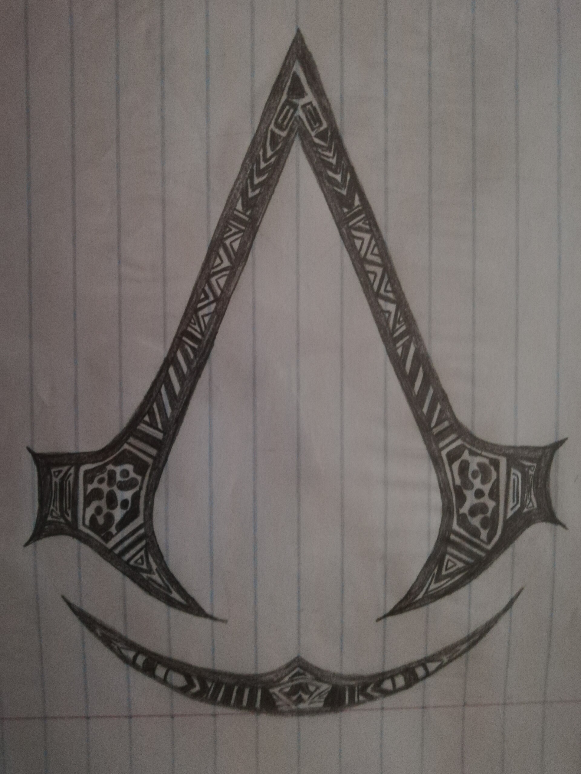 how to draw assassins creed logo