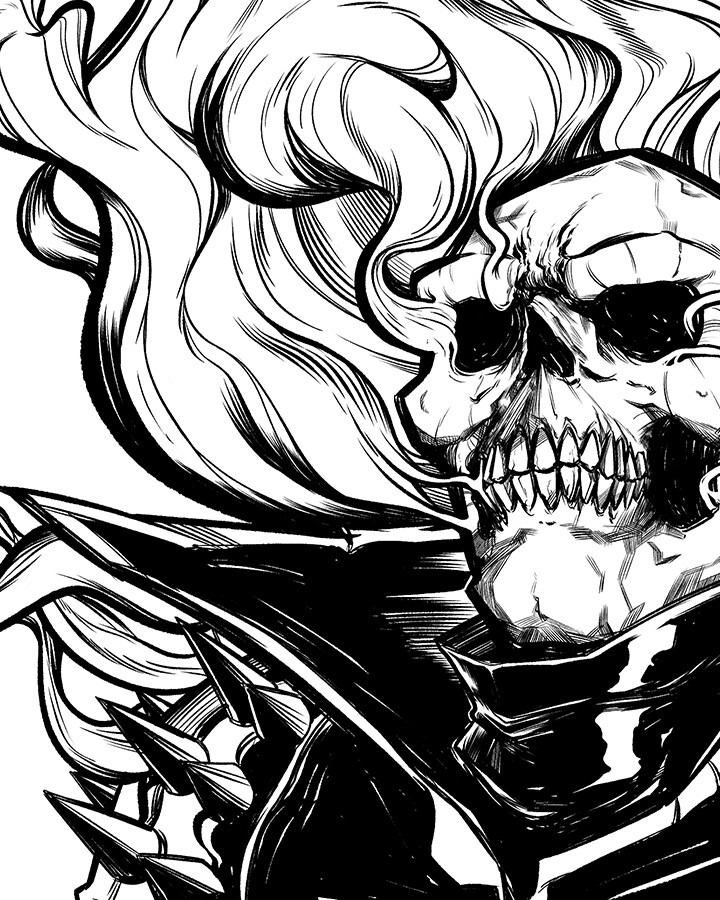 how to draw ghost rider skull