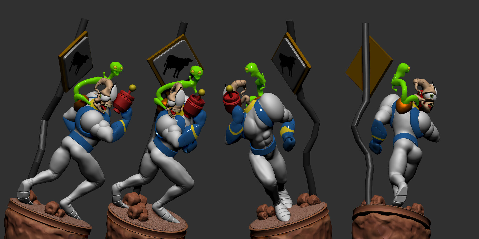 Mauro Firmo - EARTHWORM JIM (FAN ART - ZBRUSH SKETCH)