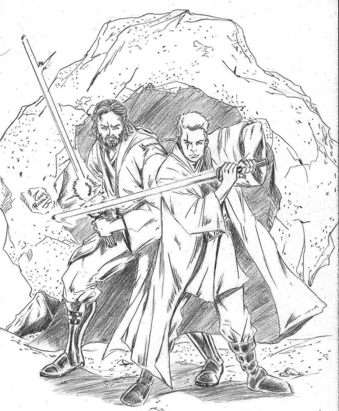 anakin vs obi wan coloring pages