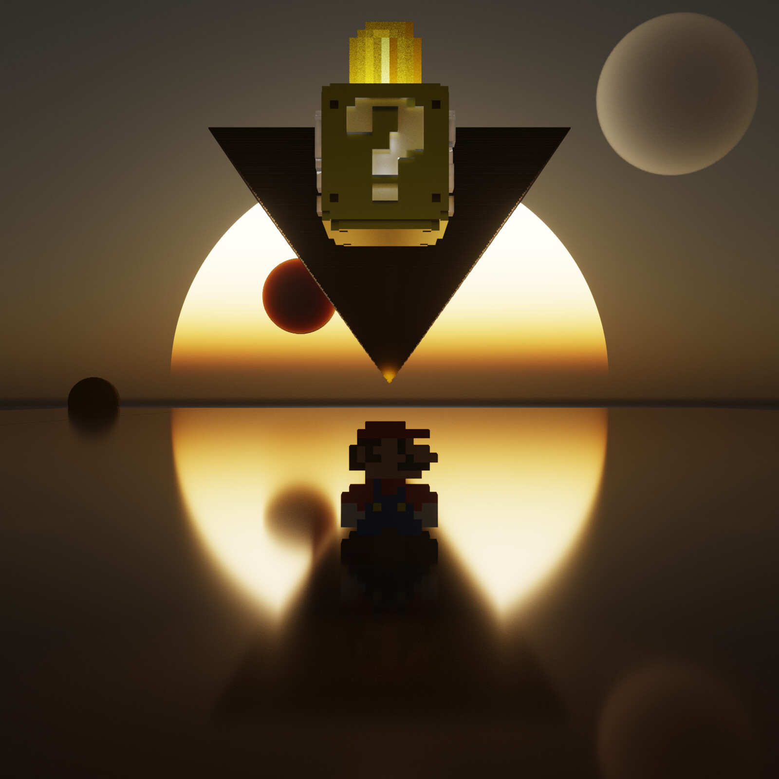 Michael Busto - Mario & the Inverted Pyramid of Wealth | Magicavoxel
