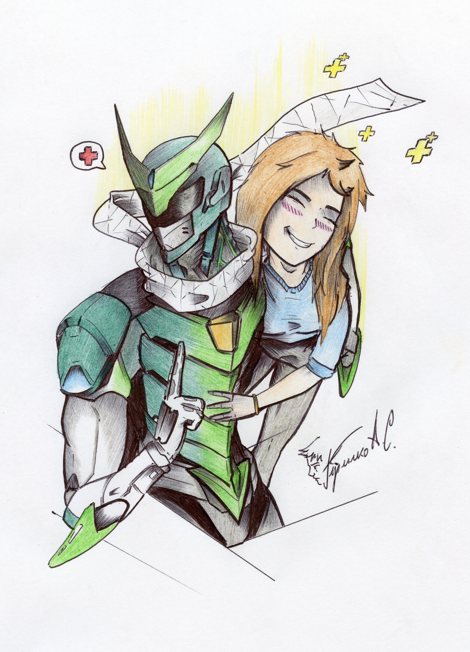 how to draw genji in overwatch