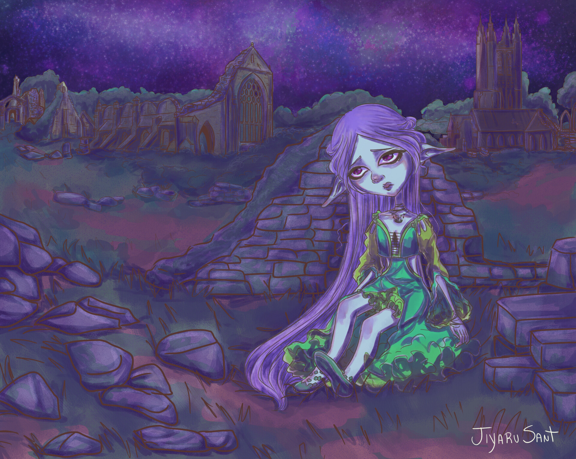 ArtStation - Elf in Ruins