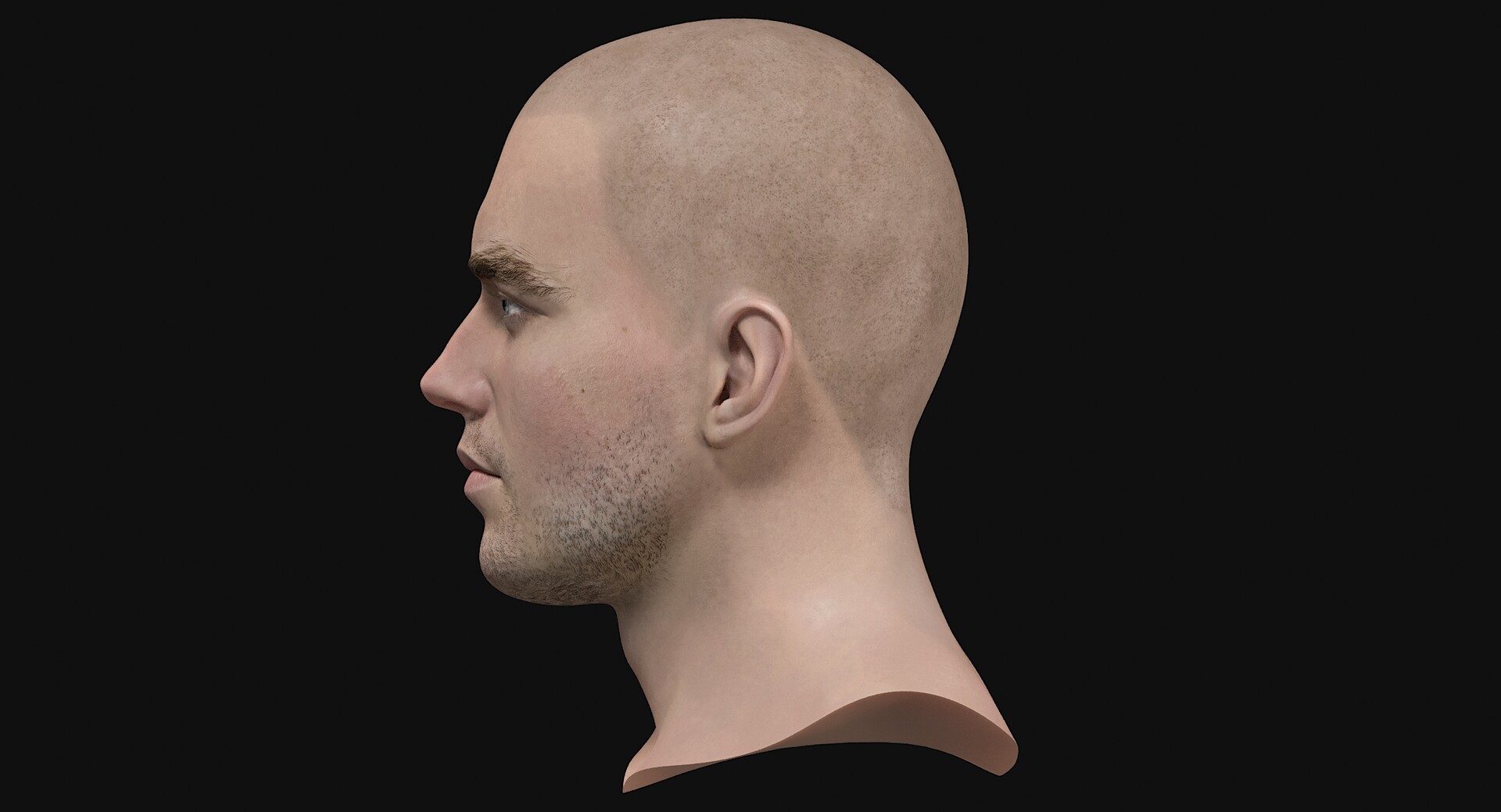 Male Model Side View Head