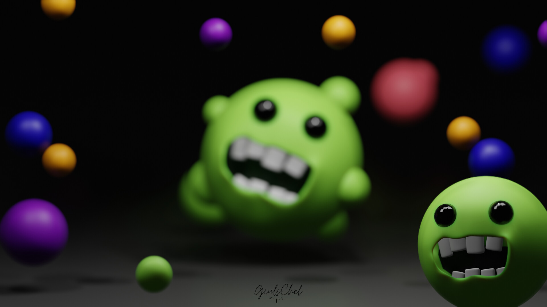 ArtStation - Monster ball - Study for Depht of field