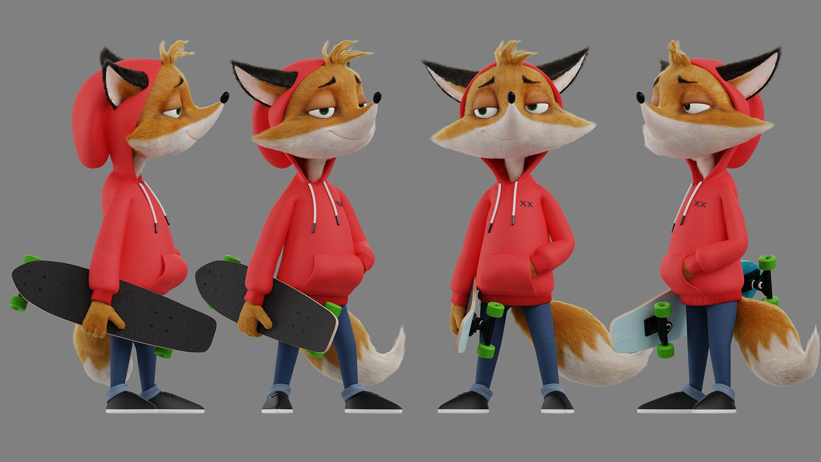 Adam Łabuś - Fox with a Skateboard