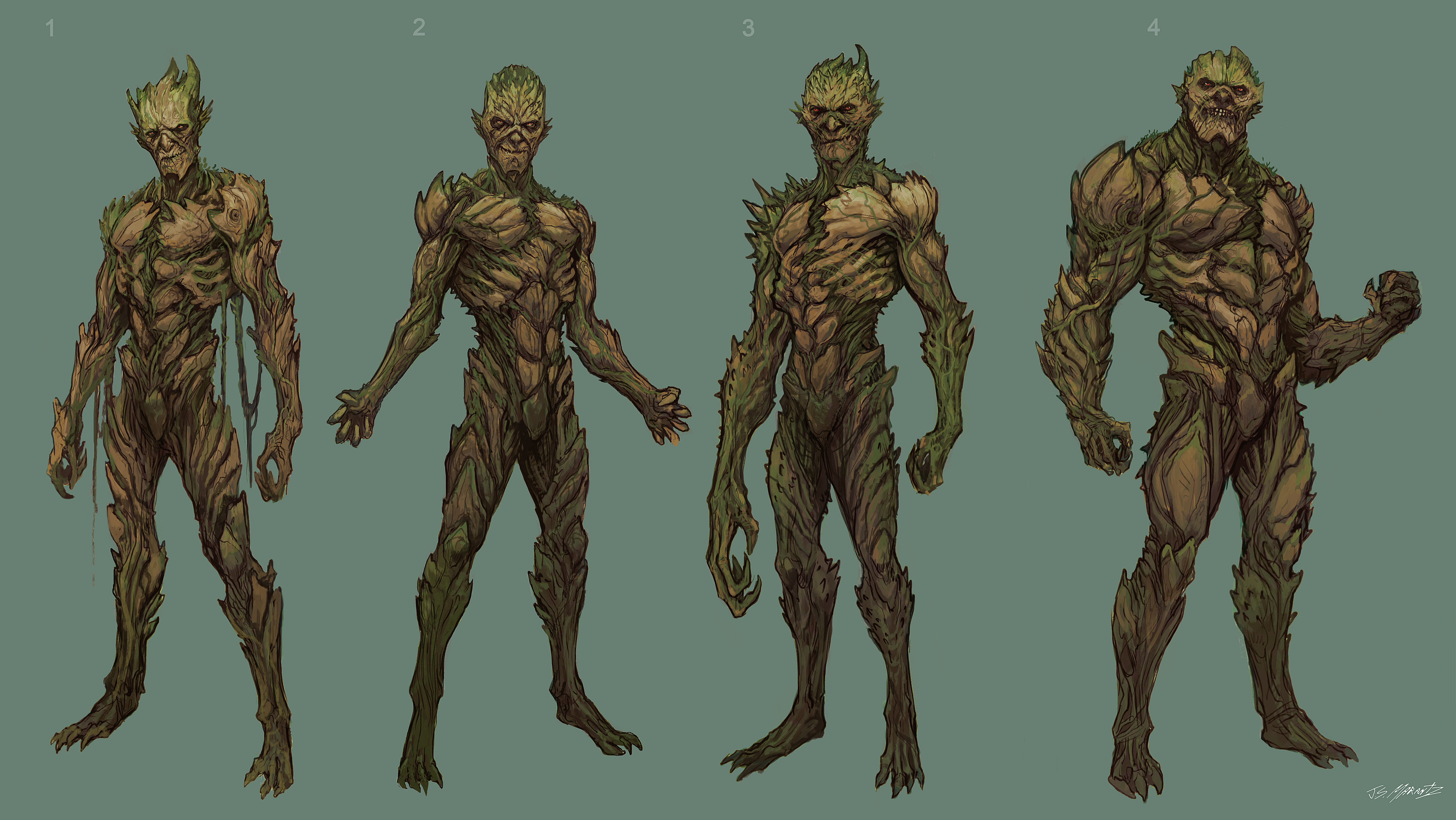 Jerad S. Marantz - FLORONIC MAN Design Sketchs for Swampthing