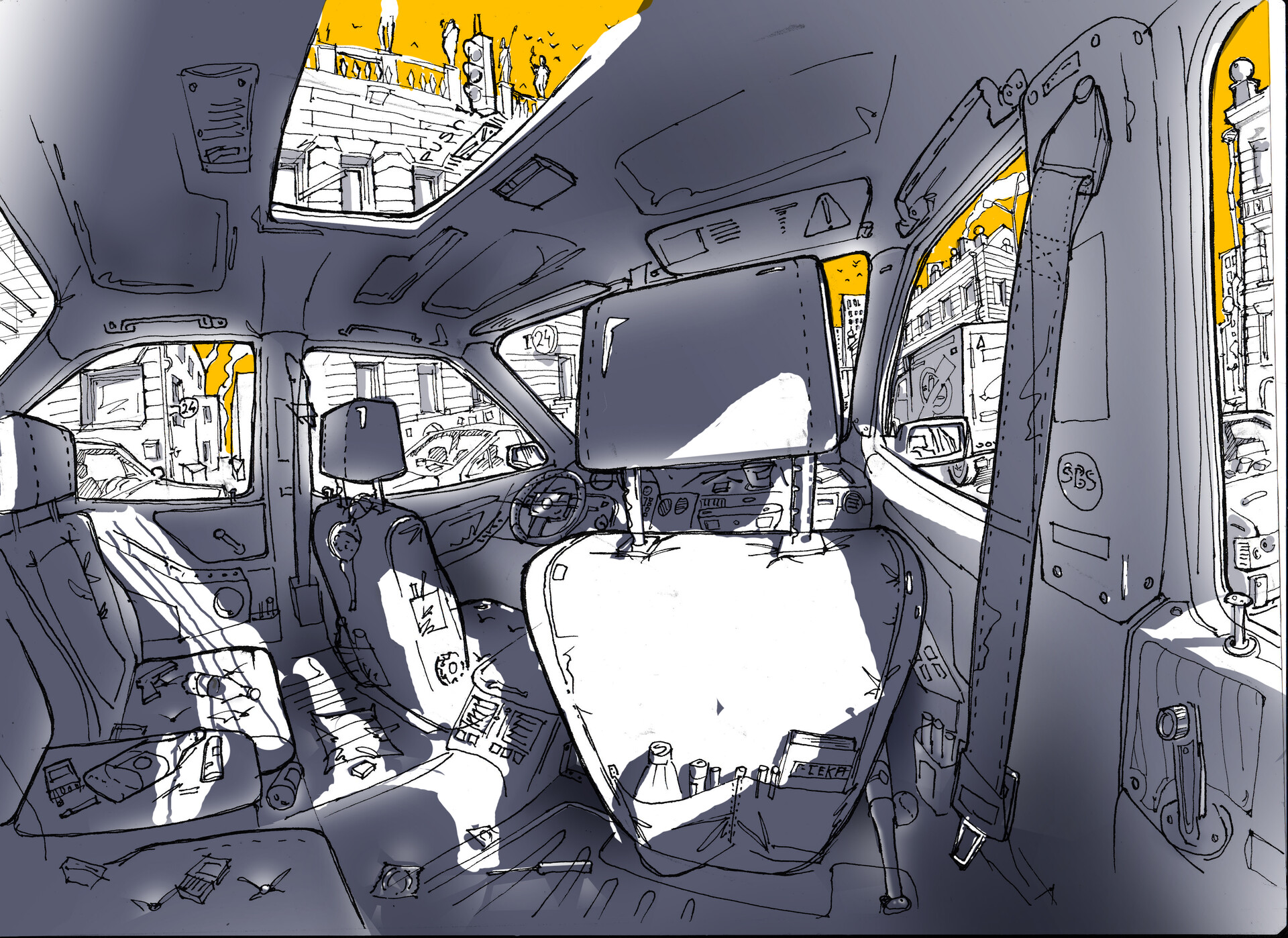 ArtStation - inside the car