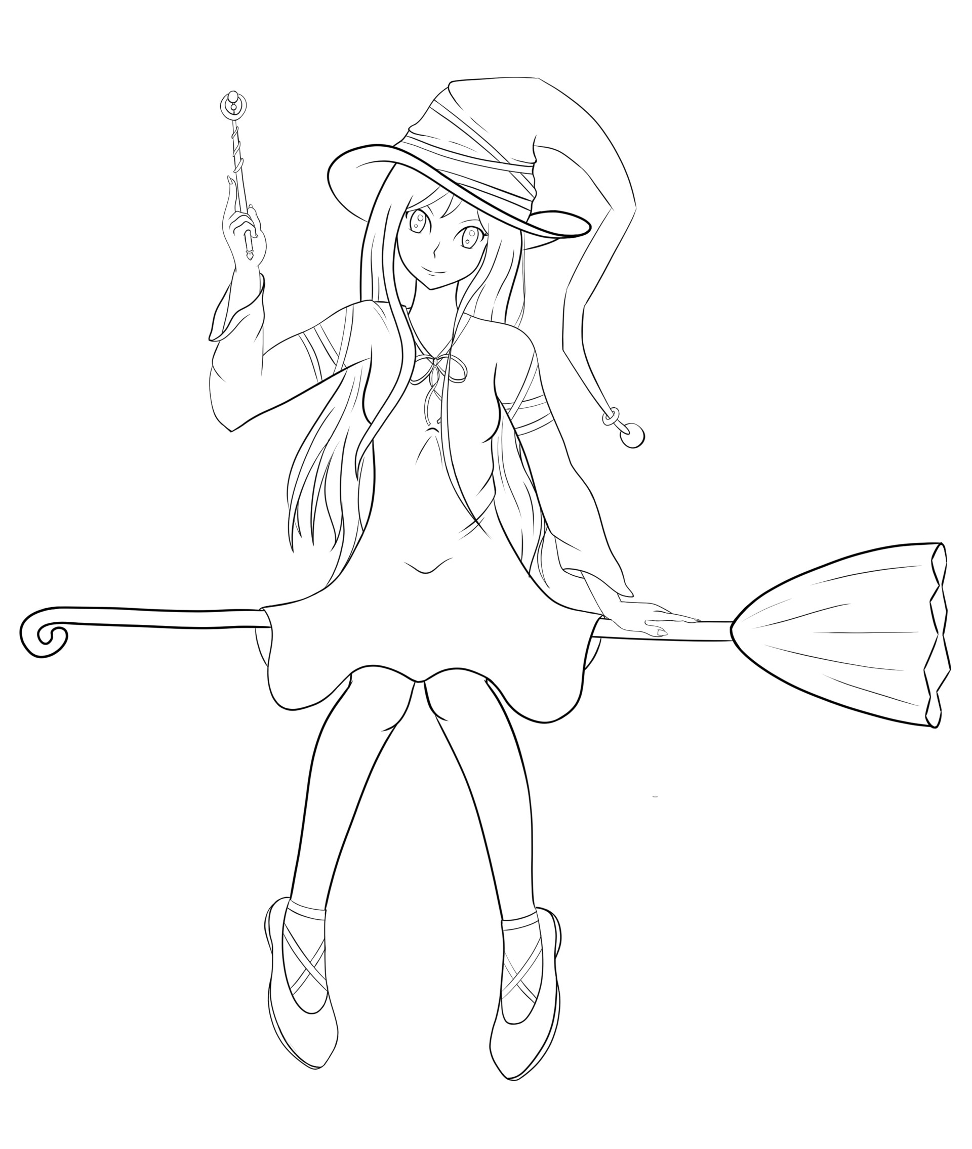 how to draw anime witch