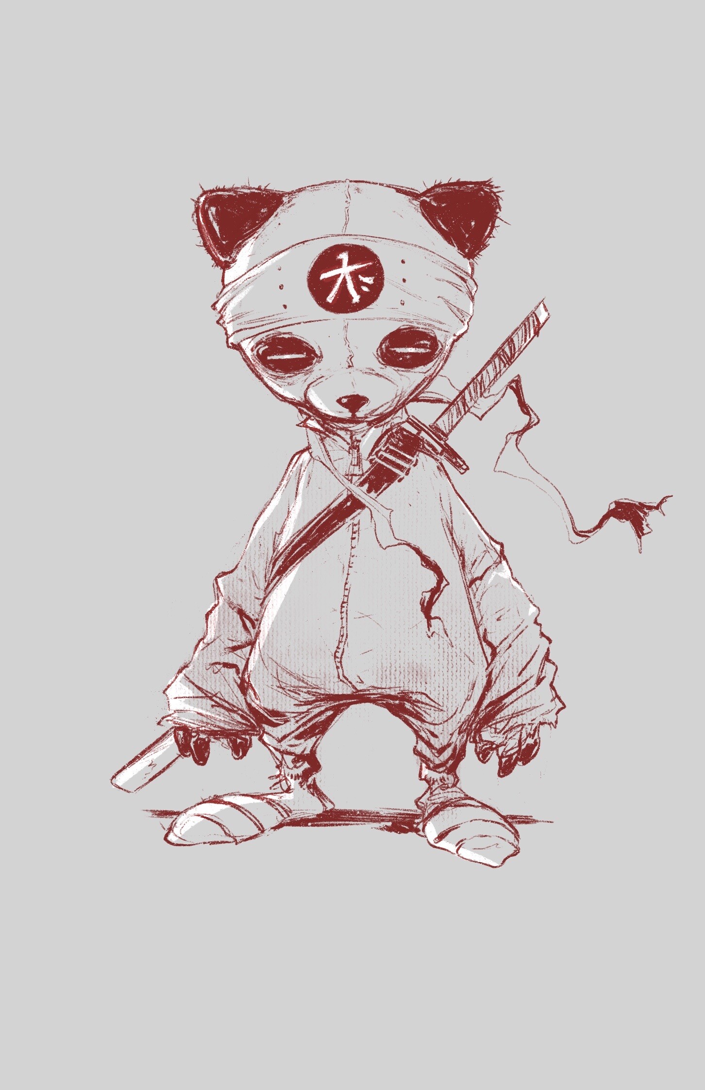 how to draw a panda ninja