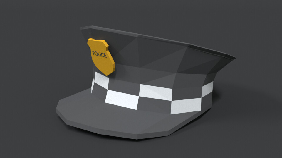 chroma 3D - Low Poly Cartoon Police Hat